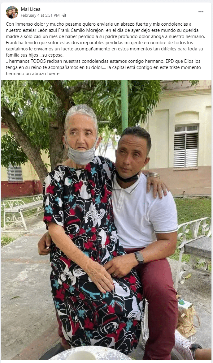 Padres del pelotero Frank Camilo Morejón fallecieron con un mes de ...