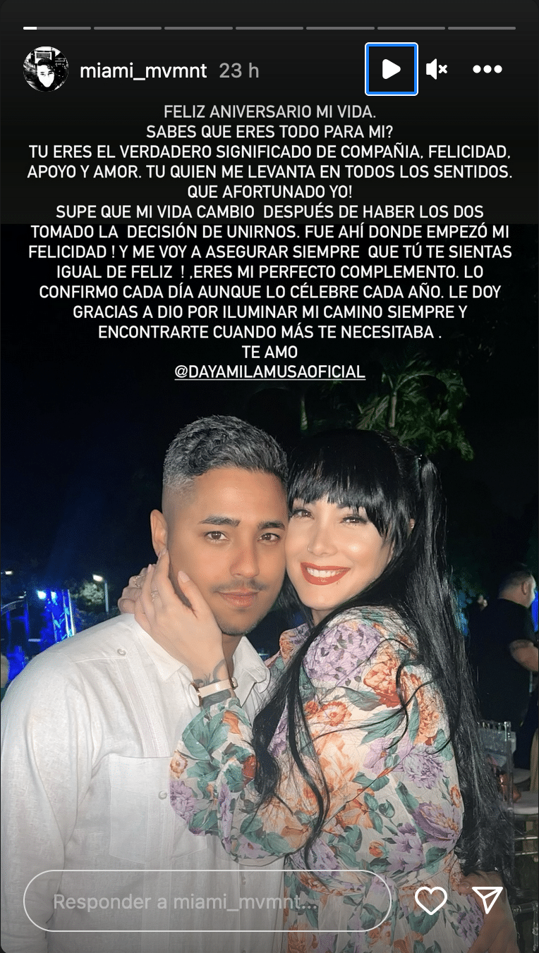 Dayamí La Musa celebra nuevo aniversario con su pareja - Cuballama Noticias