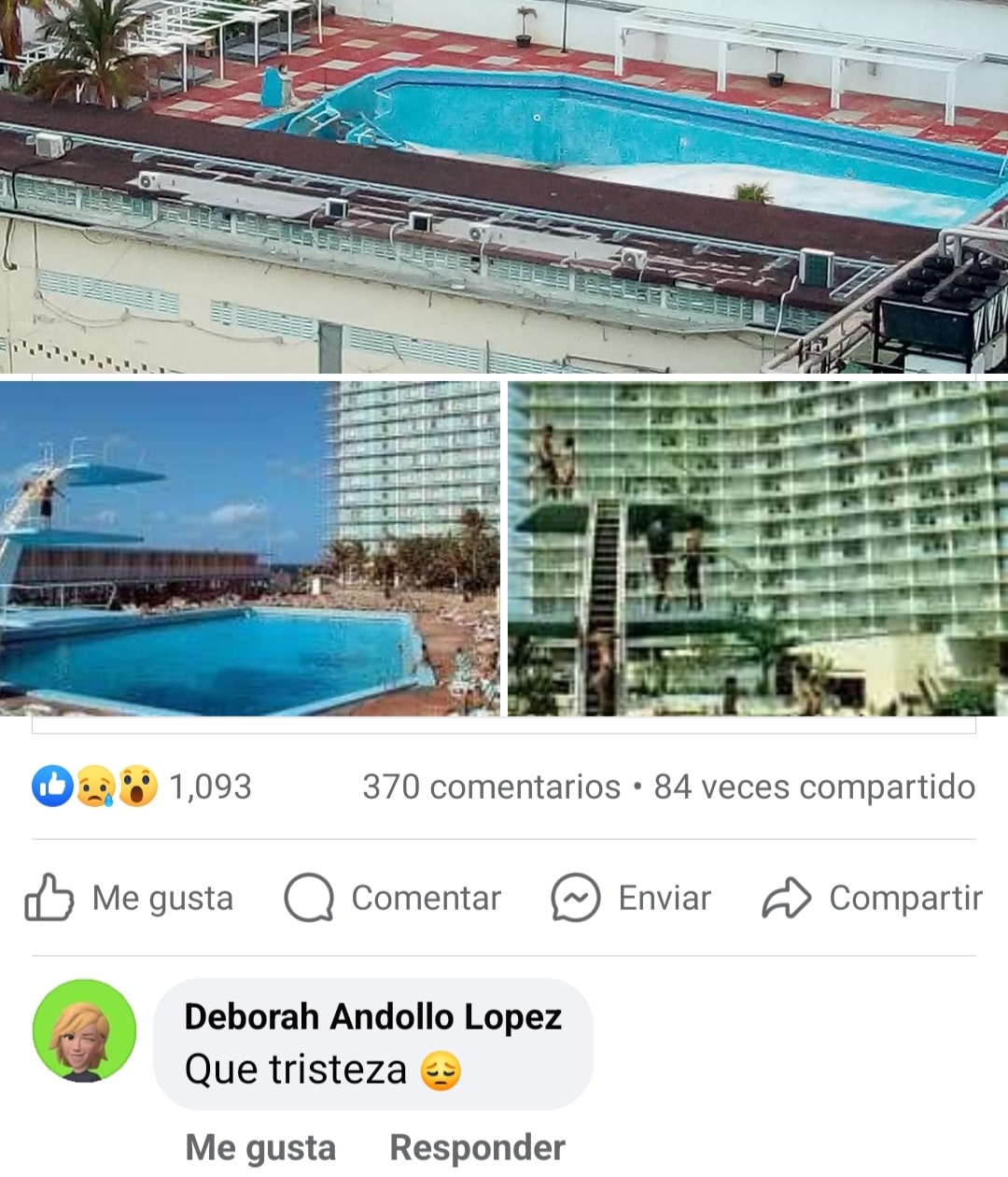 Deborah Andollo reacciona ante derrumbe en piscina del hotel Riviera ...
