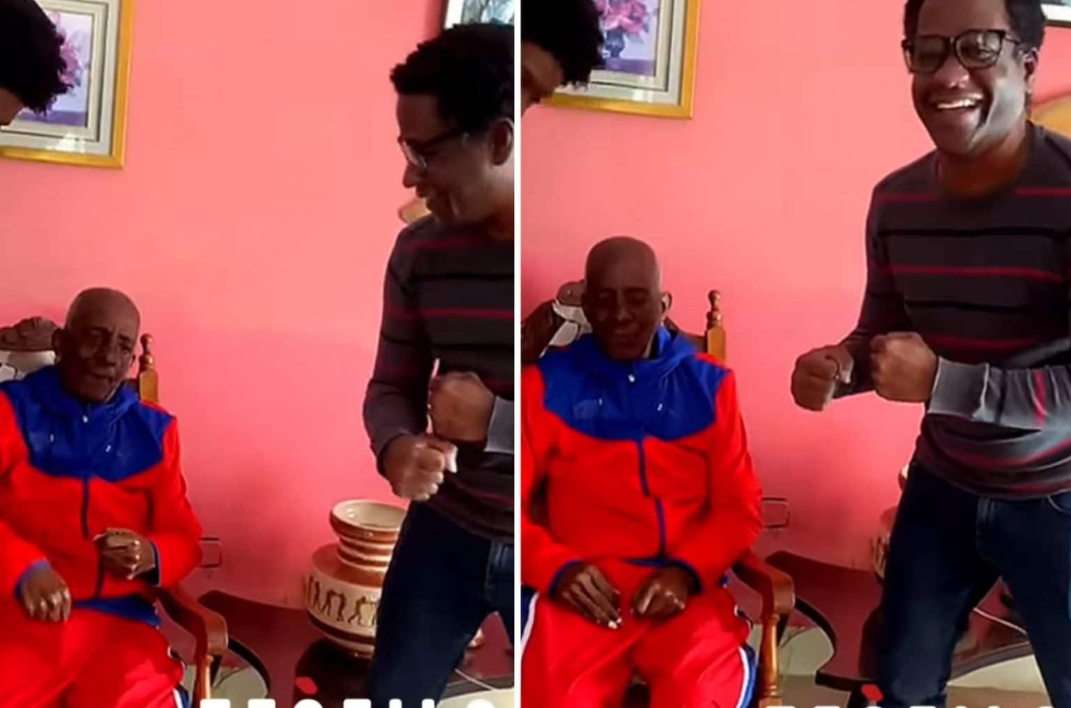 Actor cubano Kike Quiñones visita al coach de boxeo Alcides Sagarra, a ...