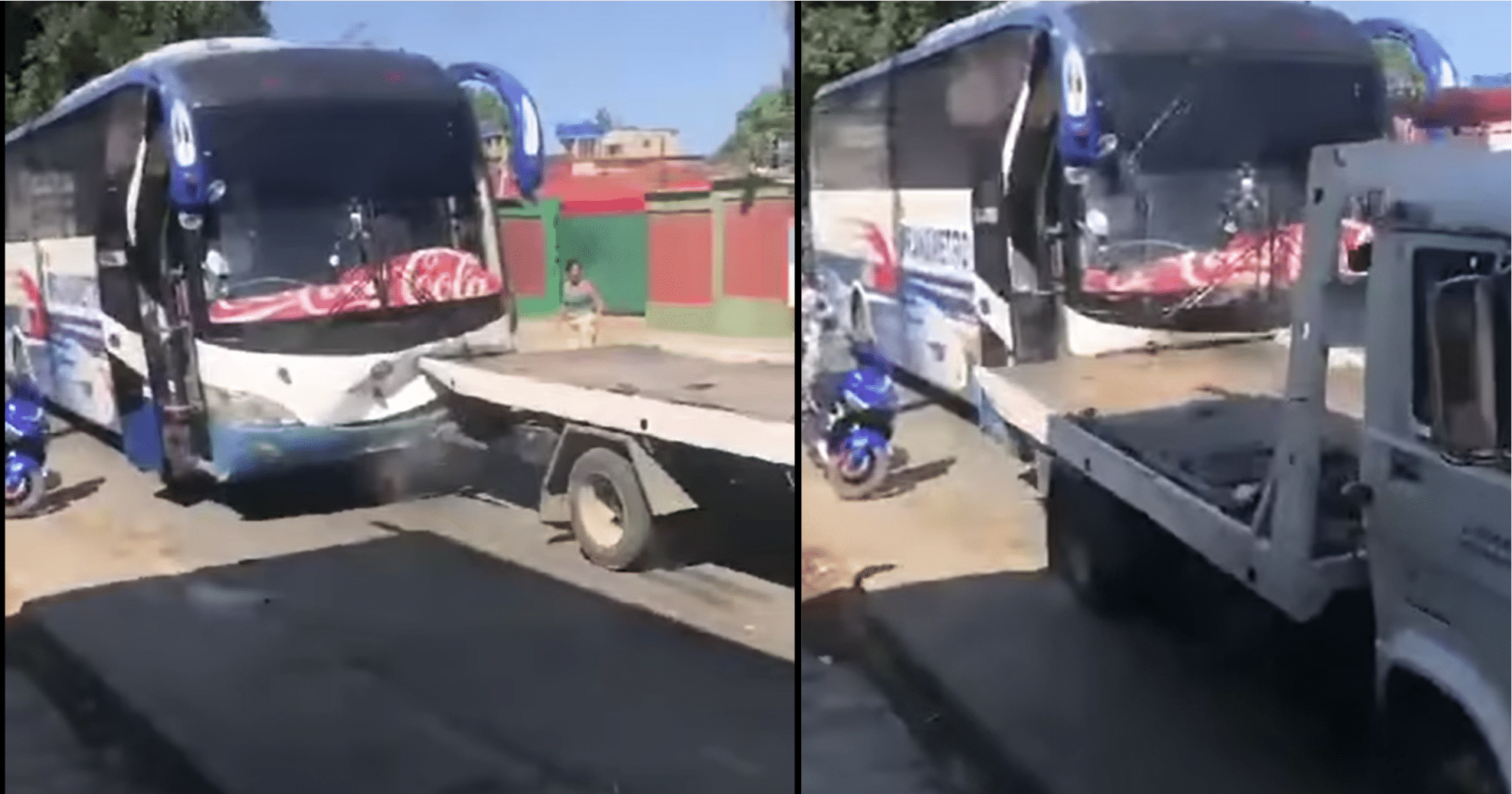 Camión golpea intencionalmente una guagua de turismo en Cuba. No, no ...